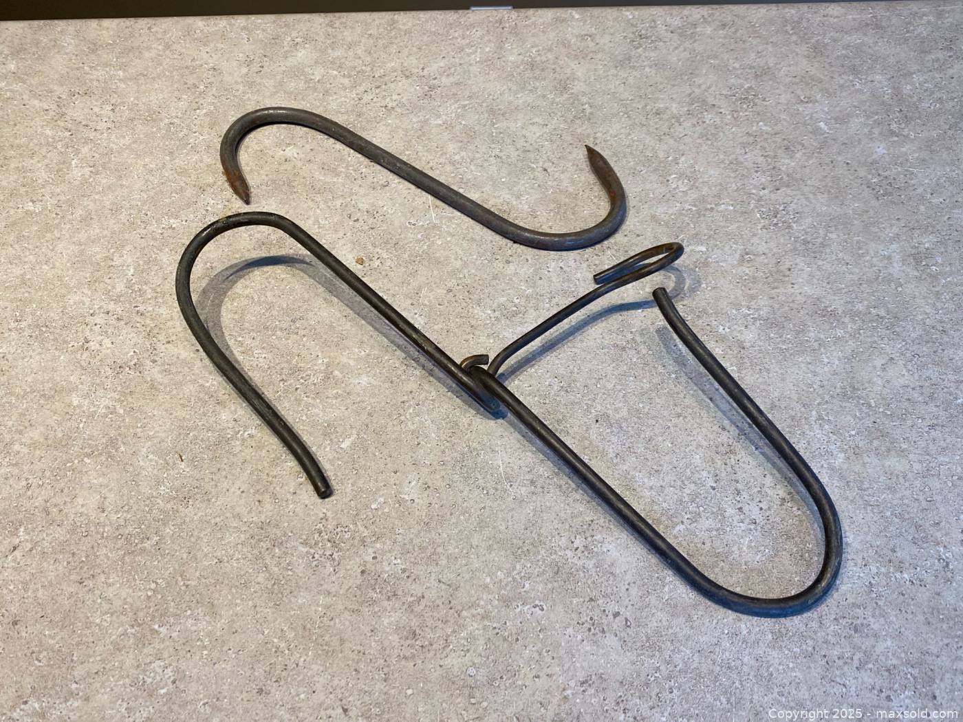 Vintage butcher steels, hooks and ice tongs | Maxsold