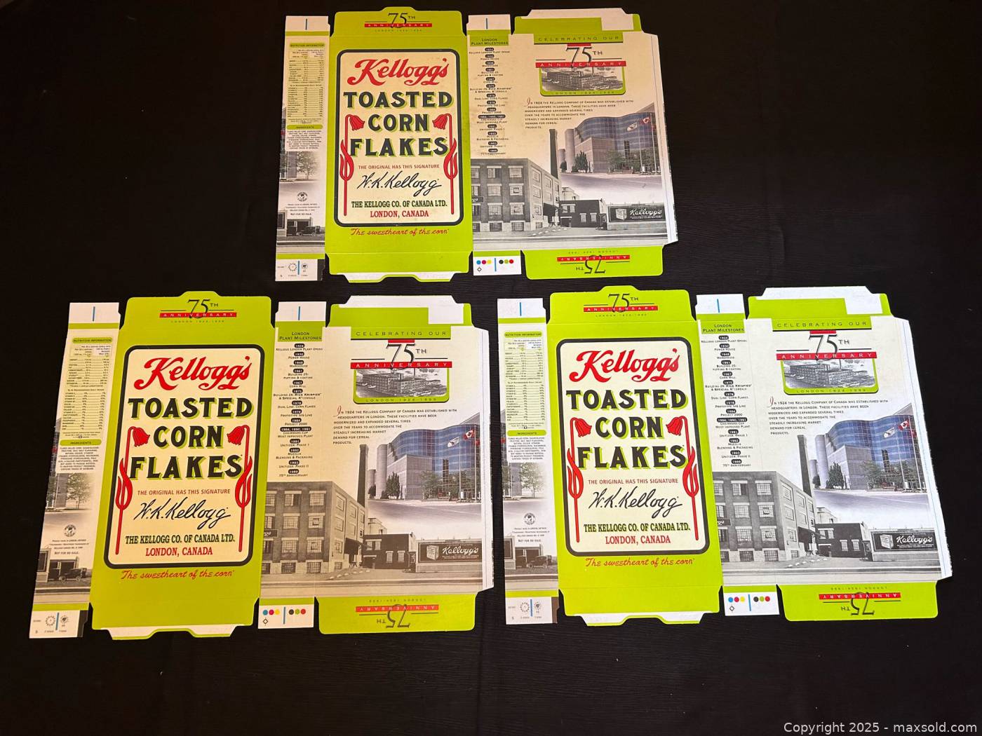 Unused 1999 Kellogg’s 75th Anniversary Corn Flakes Boxes | Maxsold