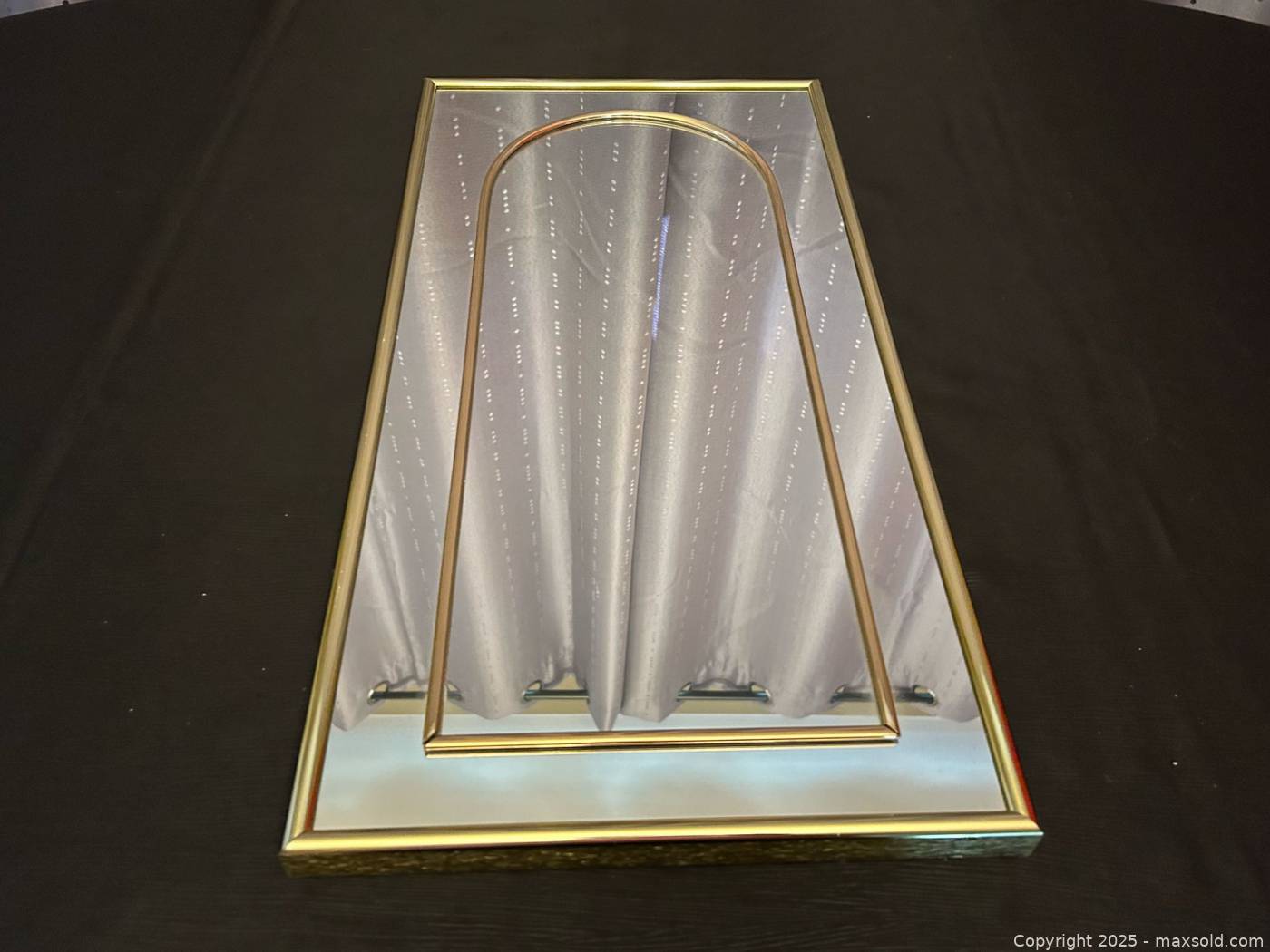Brass Tone Arched Inset Wall Mirror | Maxsold