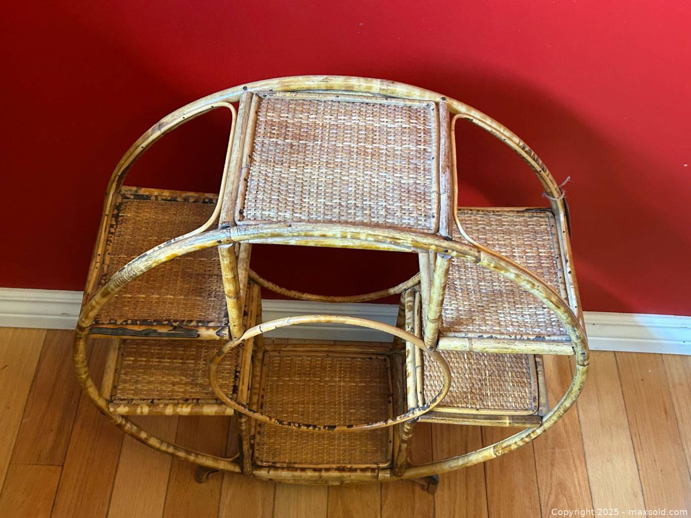 Circular Rattan and Wicker Display Shelf | Maxsold