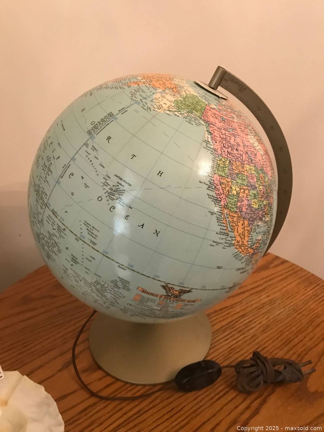 Replogle 12-inch Library globe and stone ashtray | Maxsold