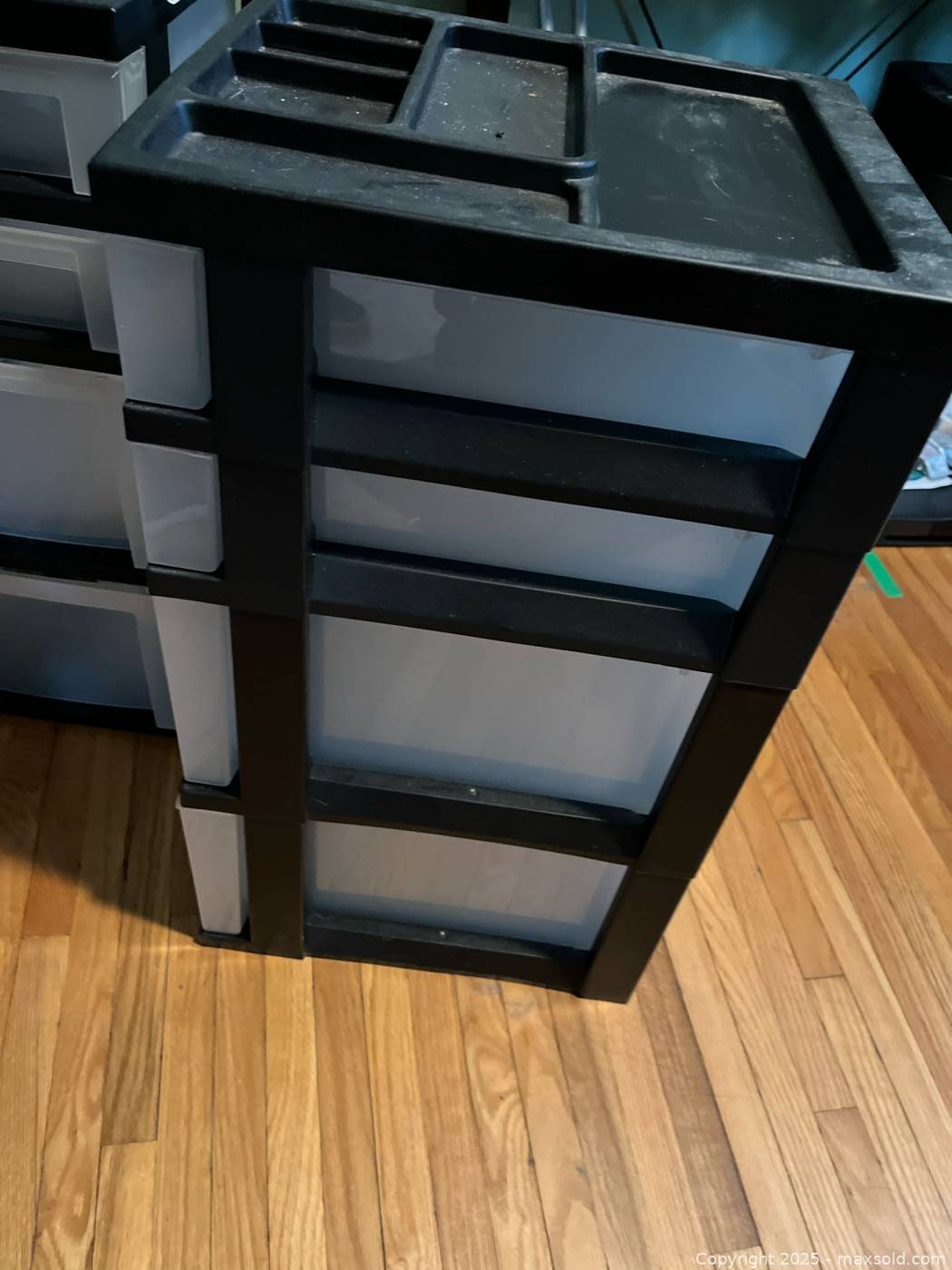 Pair plastic 3-drawer storage towers | Maxsold