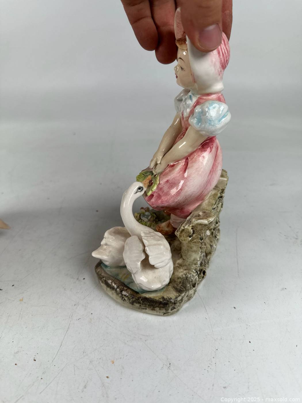Porcelain Cinderella and girl with swan figurines | Maxsold