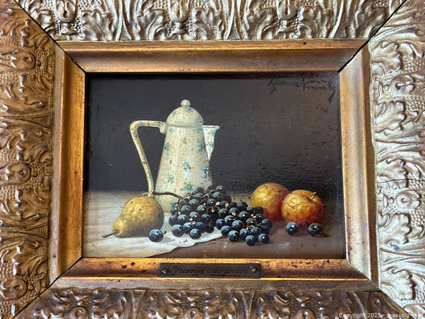 Franz Nowak oil still life paintings, pair | Maxsold
