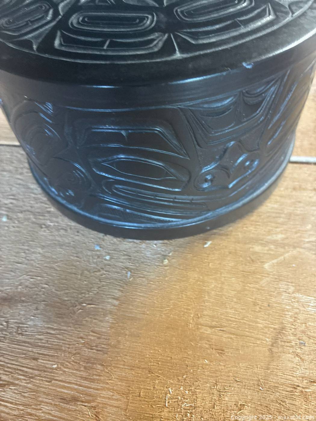 Carved Haida-style Round Trinket Box | Maxsold