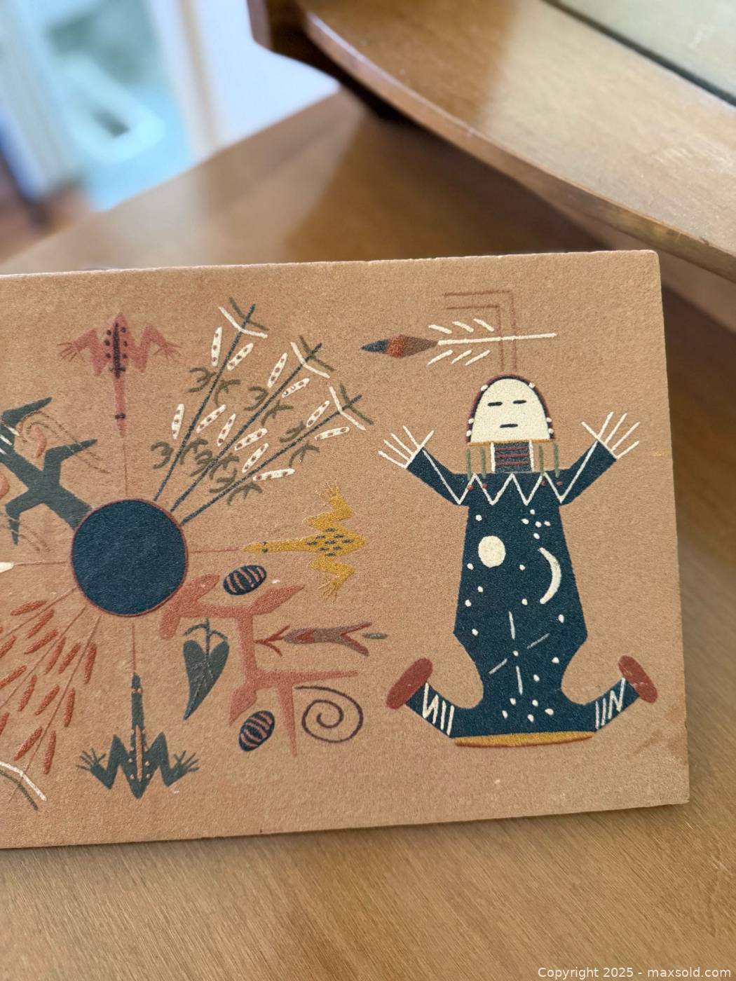 "Sacred Plants" Vintage Indigenous American Sand Painting Signed | Maxsold