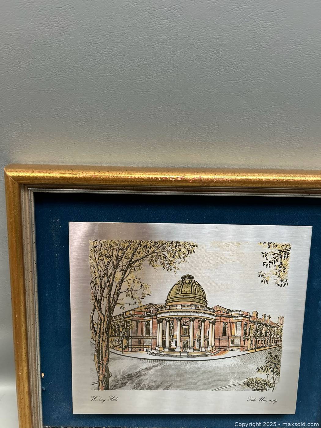 Framed engraved metal university building plaques | Maxsold