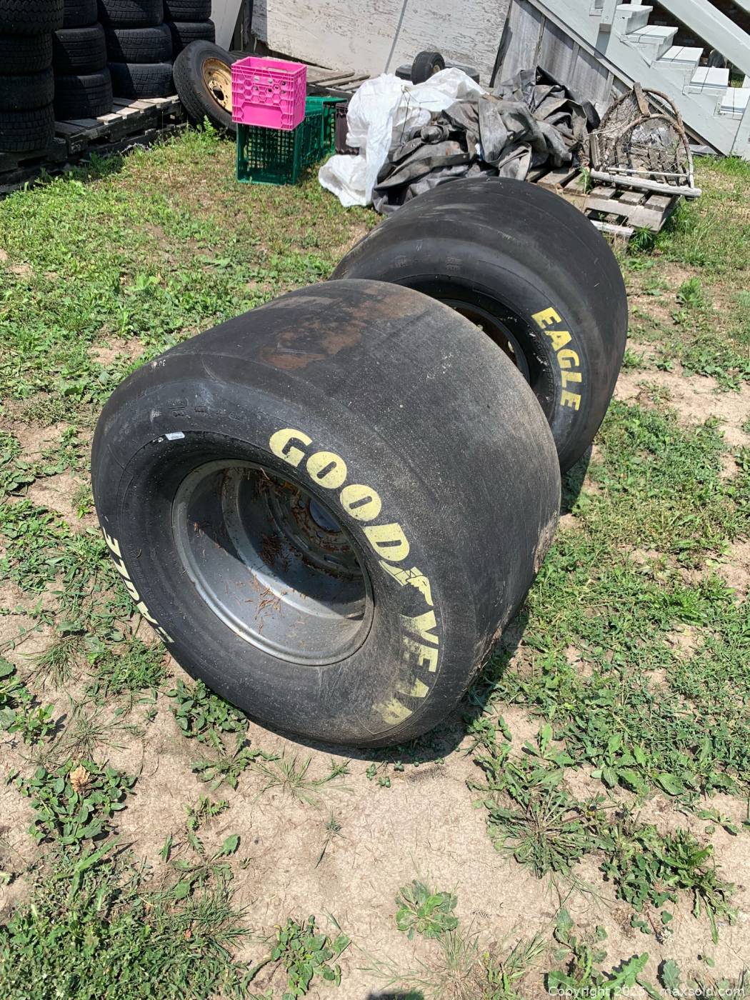 Pair of Goodyear Eagle drag racing slick tires | Maxsold
