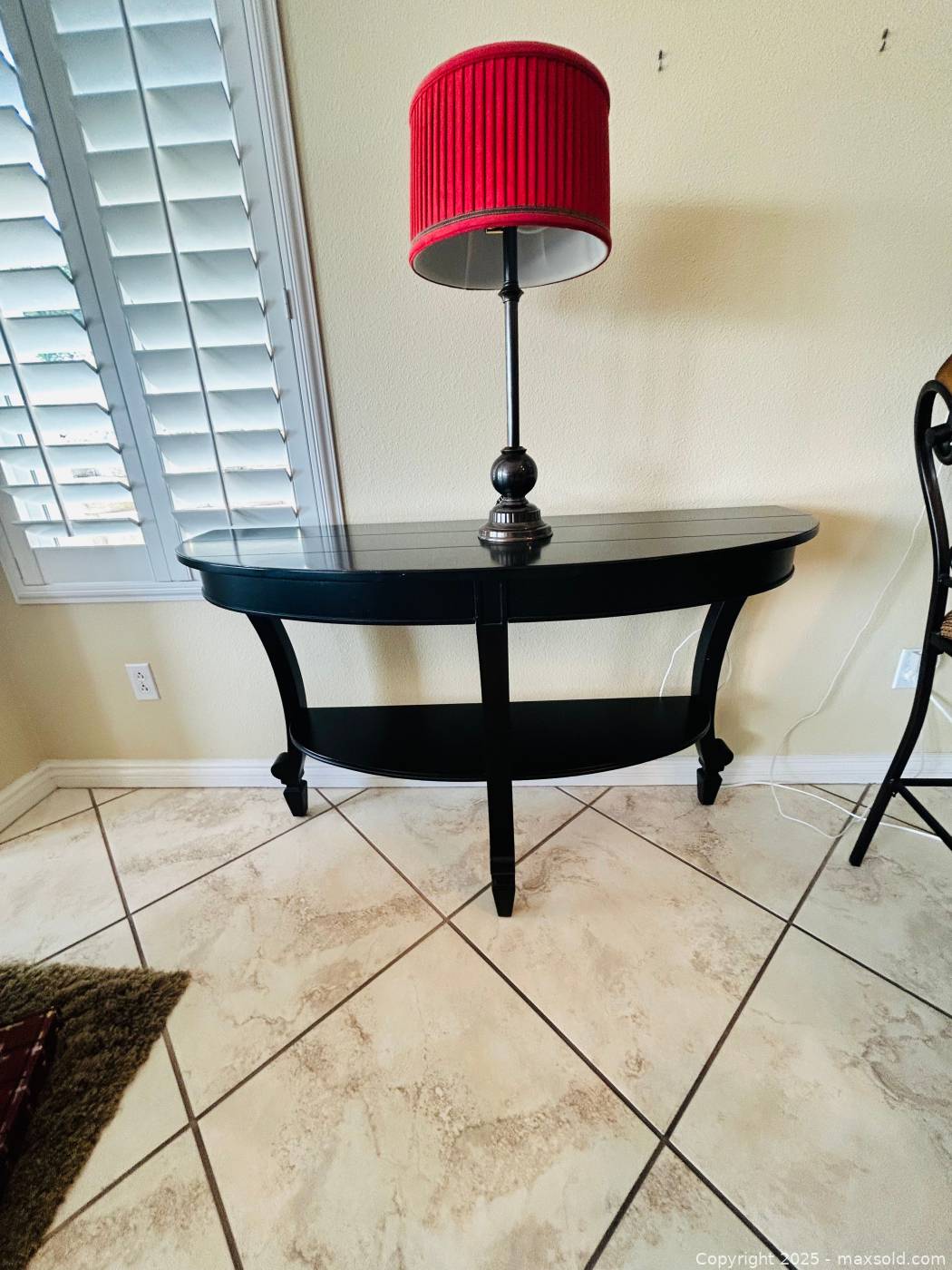 Black Wood Demilune Entryway Console Table | Maxsold