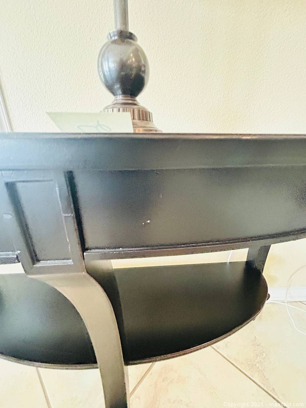 Black Wood Demilune Entryway Console Table | Maxsold