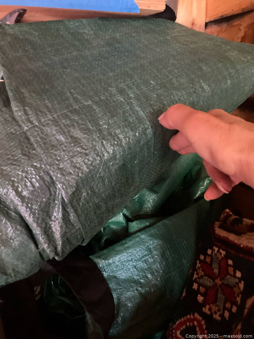 12' x 16' poly tarp, 3 roadside reflectors, green watering can, spill ...