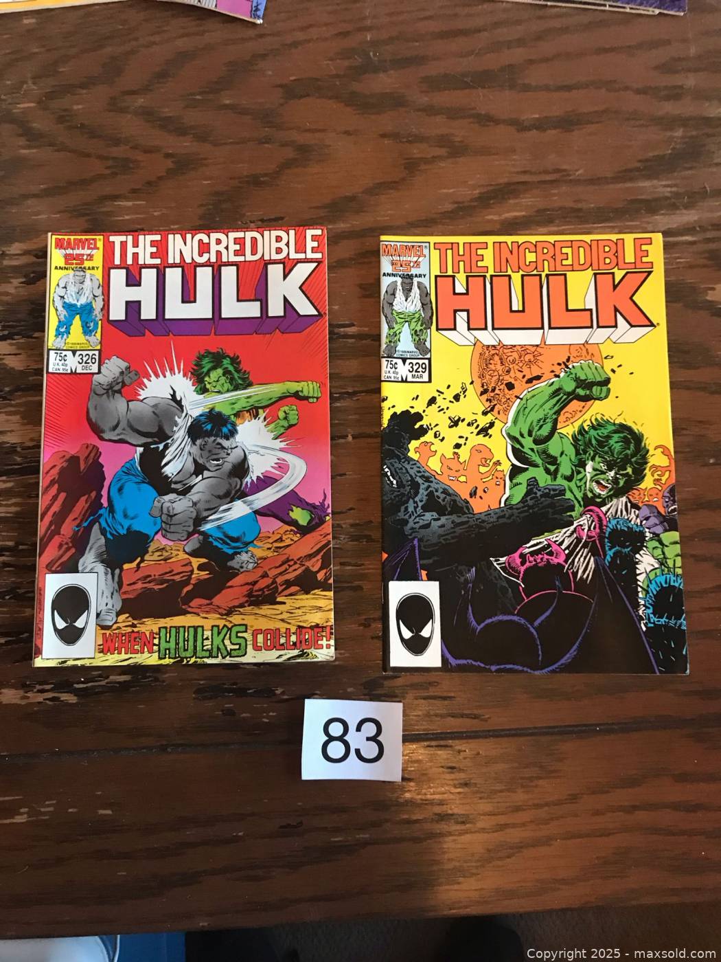 1986 Marvel The Incredible Hulk Issues 326 and 329 | Maxsold