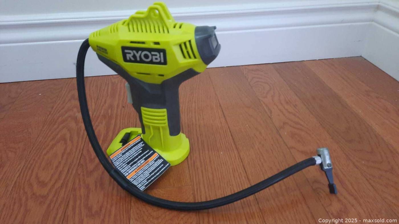 Ryobi ONE+ cordless power inflator with nozzles | Maxsold