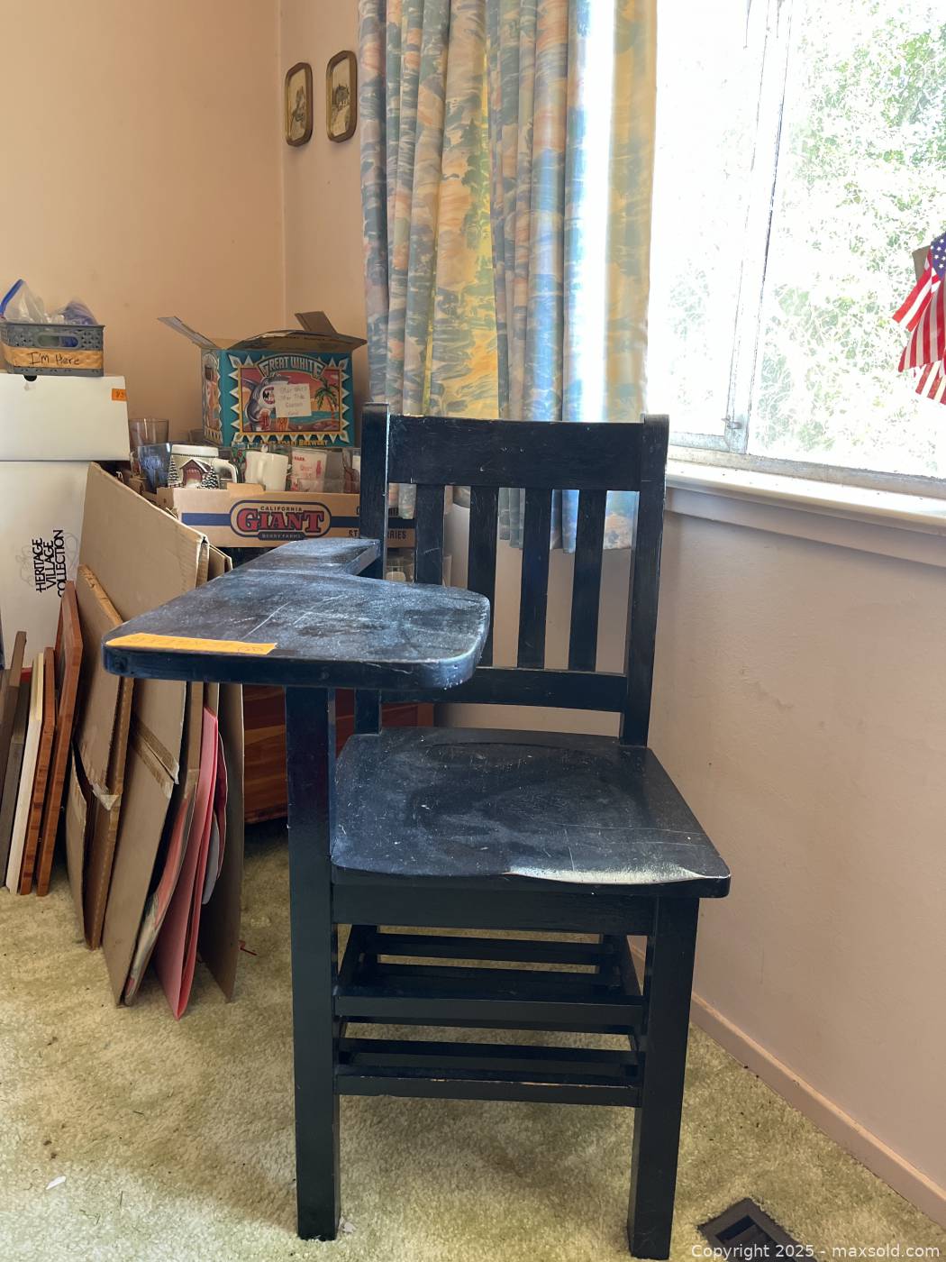 Vintage wooden school desk chair | Maxsold