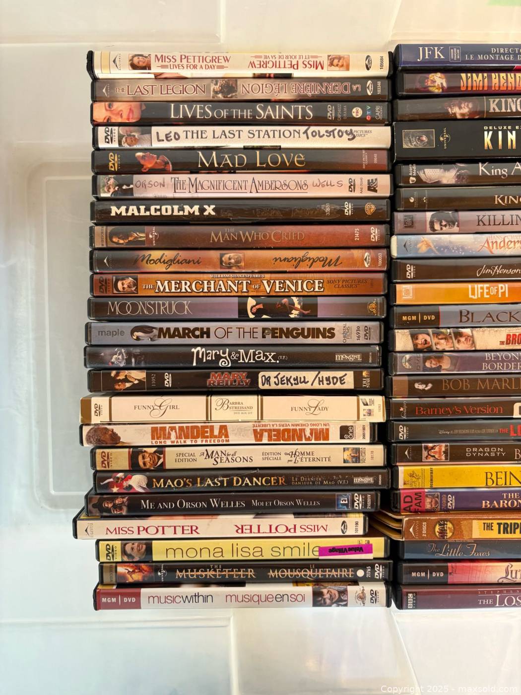 Approx. 150 DVDs in three bins | Maxsold
