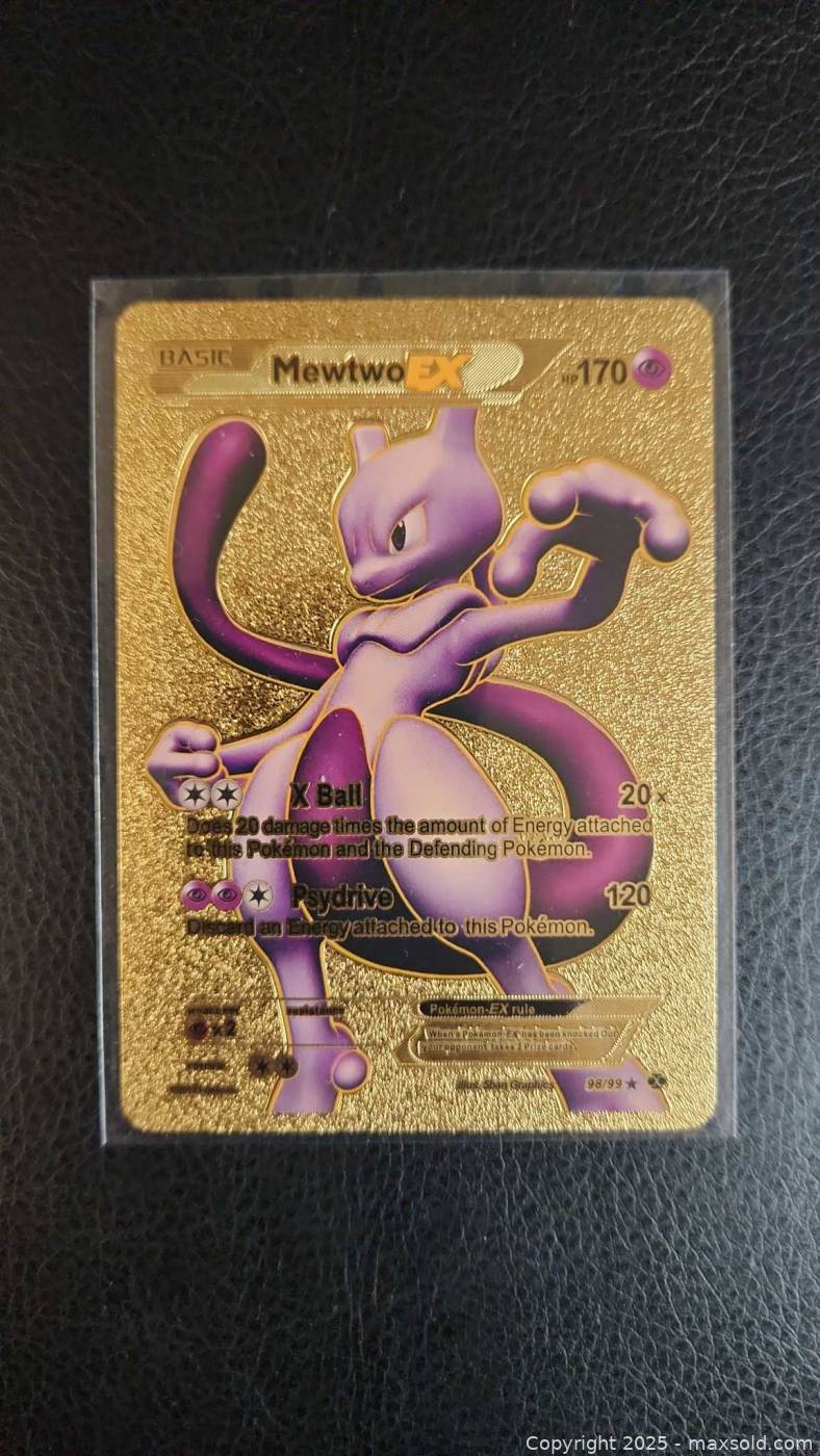 Mewtwo EX Gold Metal Replica Card 98/99 | Maxsold