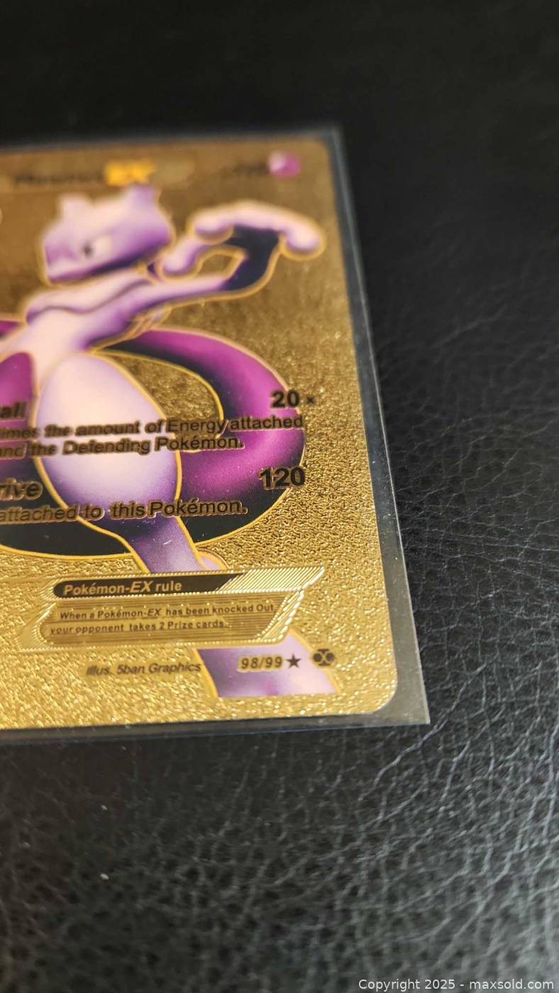 Mewtwo EX Gold Metal Replica Card 98/99 | Maxsold