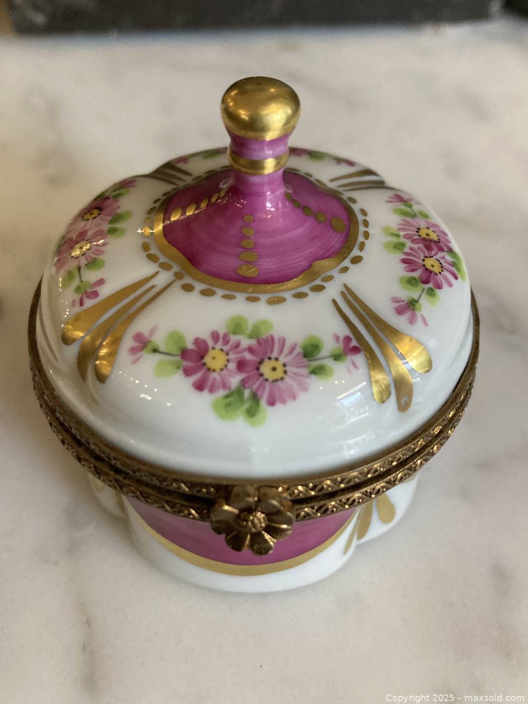 3 hand-painted Limoges porcelain trinket boxes | Maxsold
