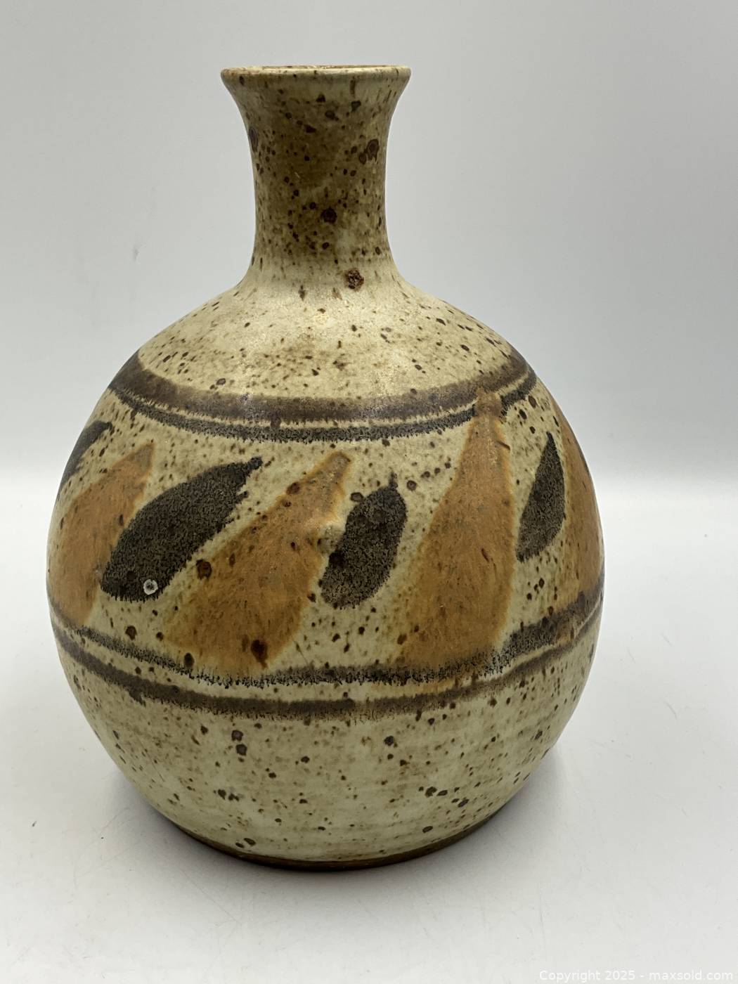 Pair of signed stoneware pottery vases | Maxsold
