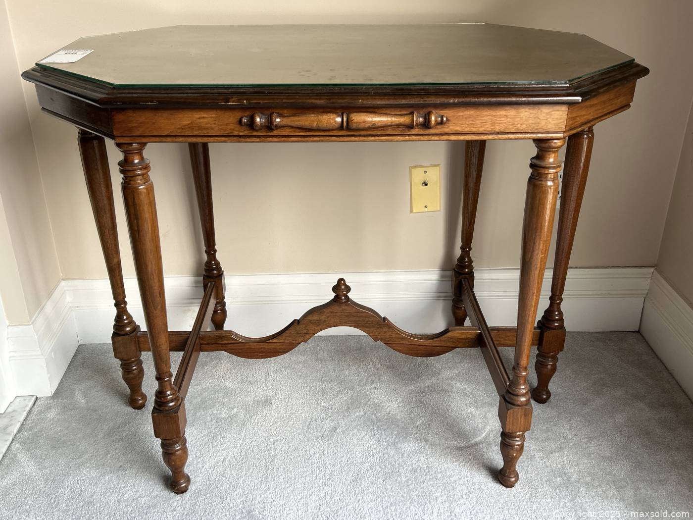 Lippert Table Co. walnut octagonal hall table | Maxsold