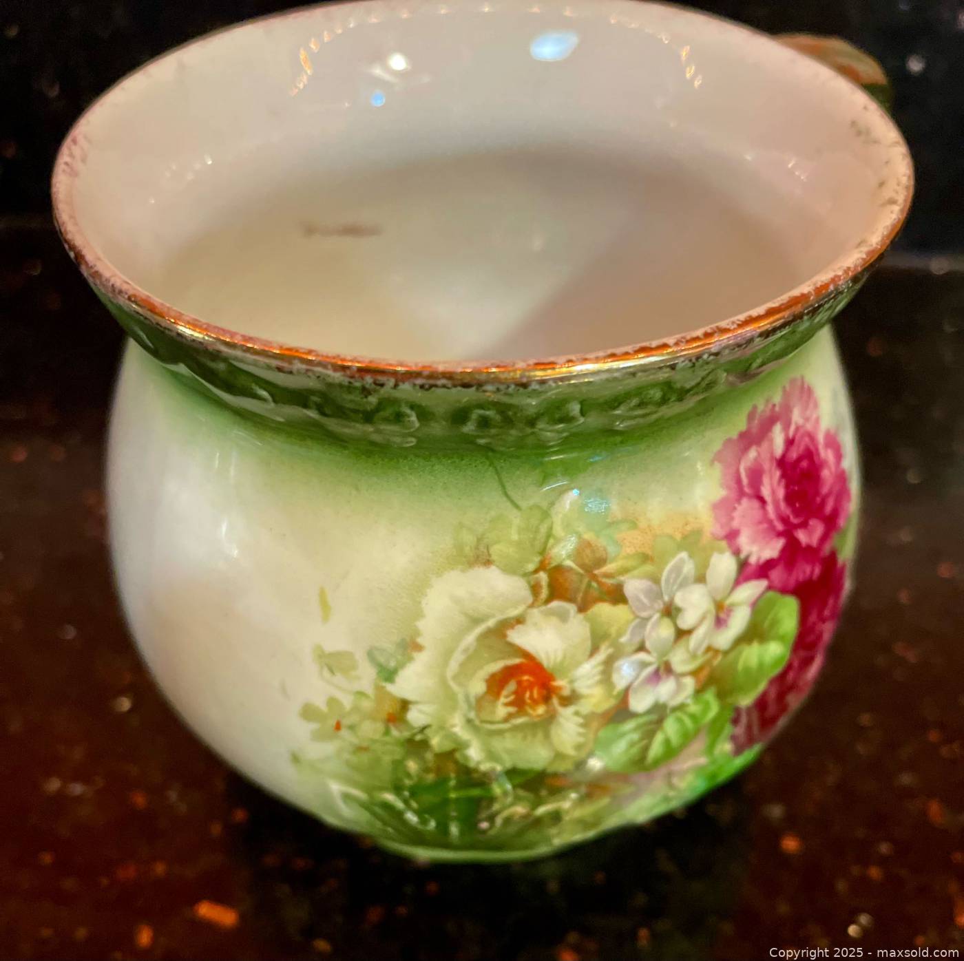 Antique Stanley Pottery green floral mug | Maxsold