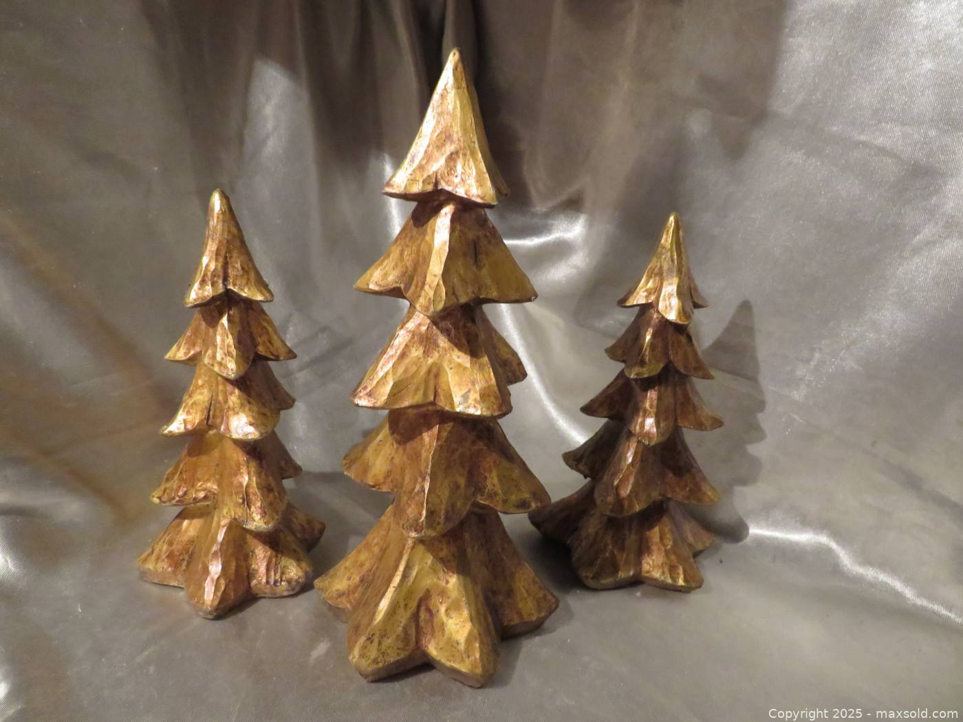 St. Nicholas Square Wooden Mini Christmas Trees, Set of 3 | Maxsold