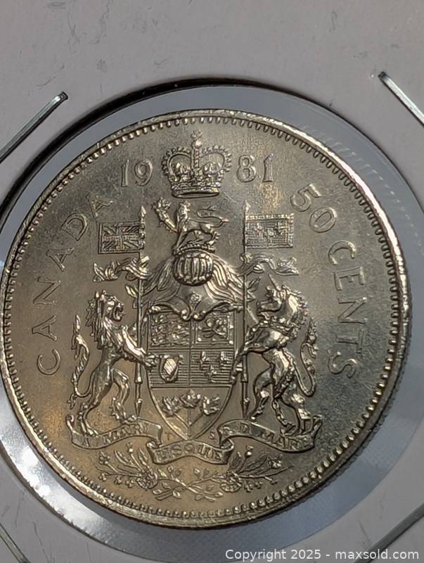 1981 Canada 50-cent coin in 2x2 flip | Maxsold