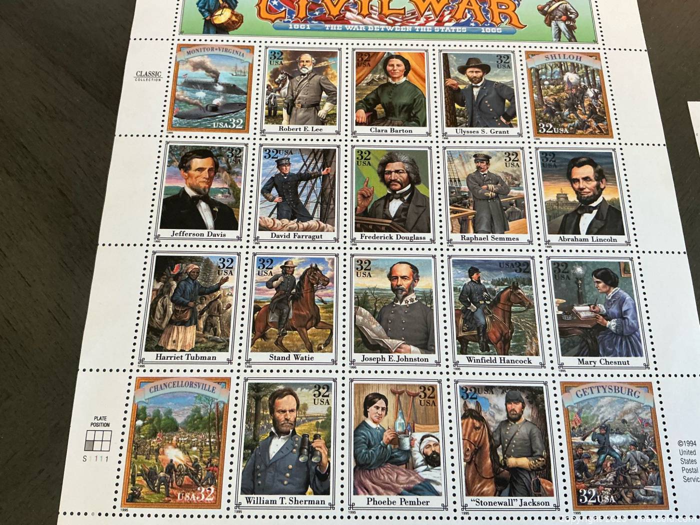 USPS Civil War, alphabet and other stamp sheets | Maxsold