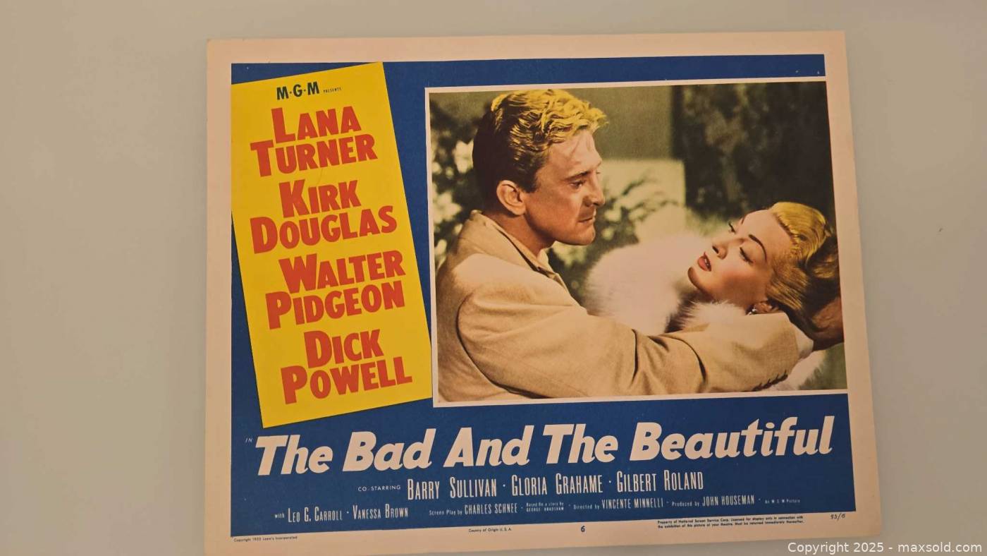 1952 MGM The Bad and the Beautiful lobby cards | Maxsold