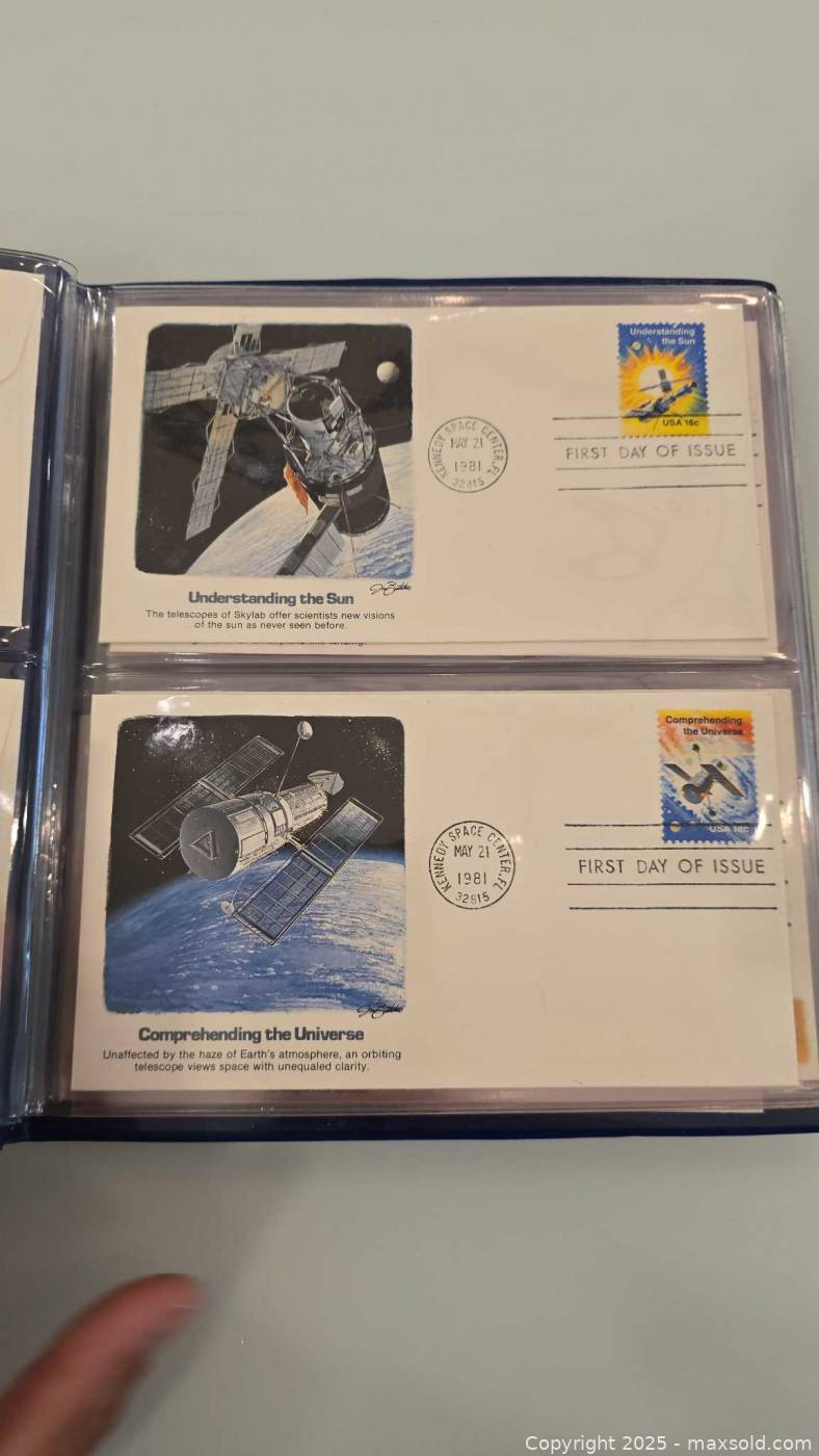 U.S. Space Shuttle commemorative stamp binder | Maxsold