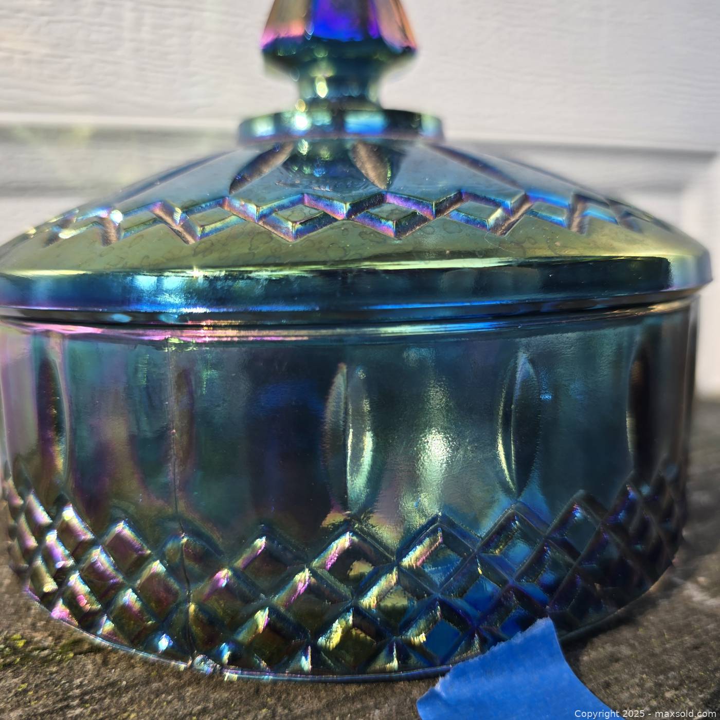 Indiana Glass Blue Iridescent Princess Candy Dish | Maxsold