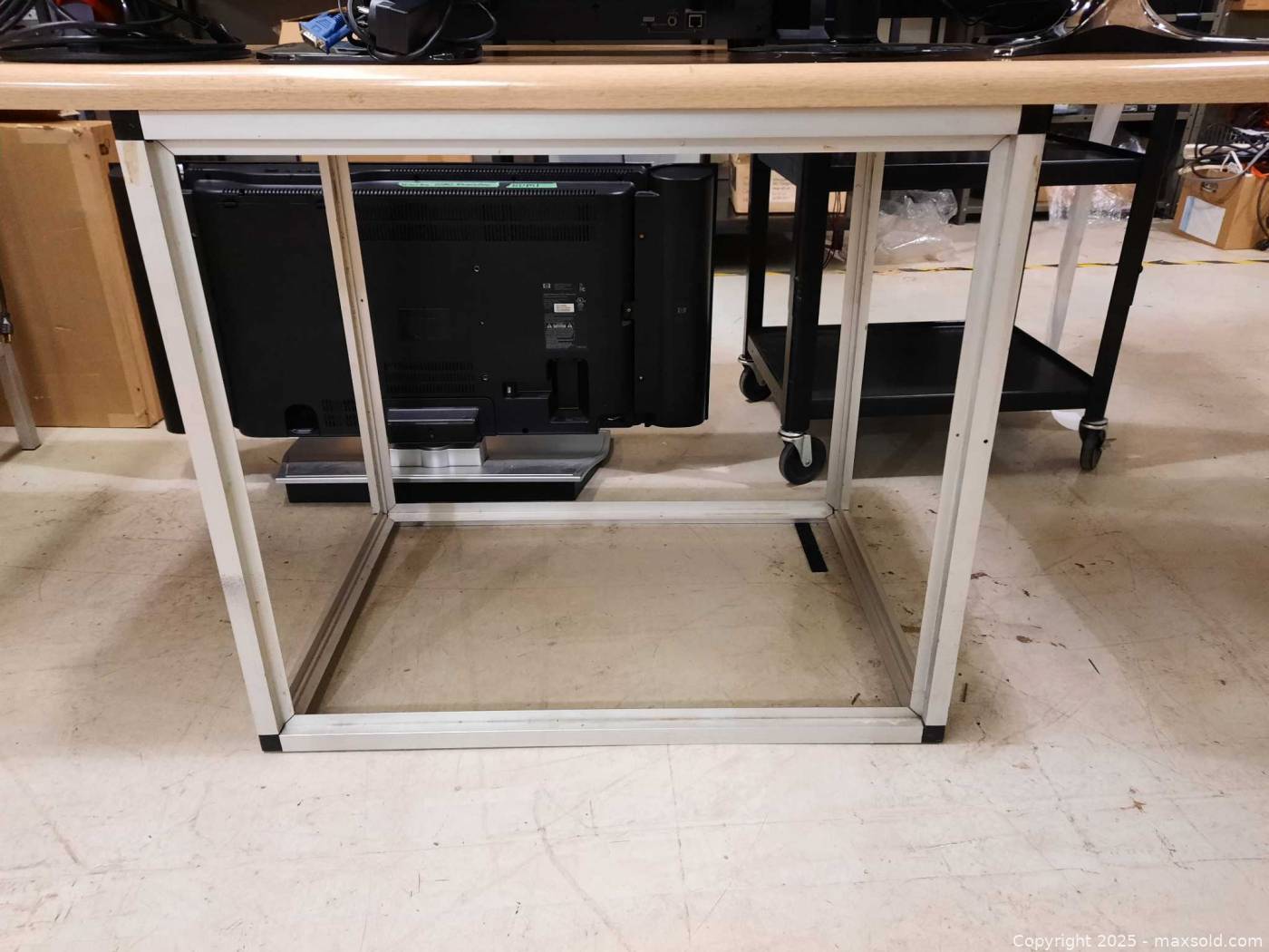 Industrial laminate top metal frame work table 71x24x30 | Maxsold