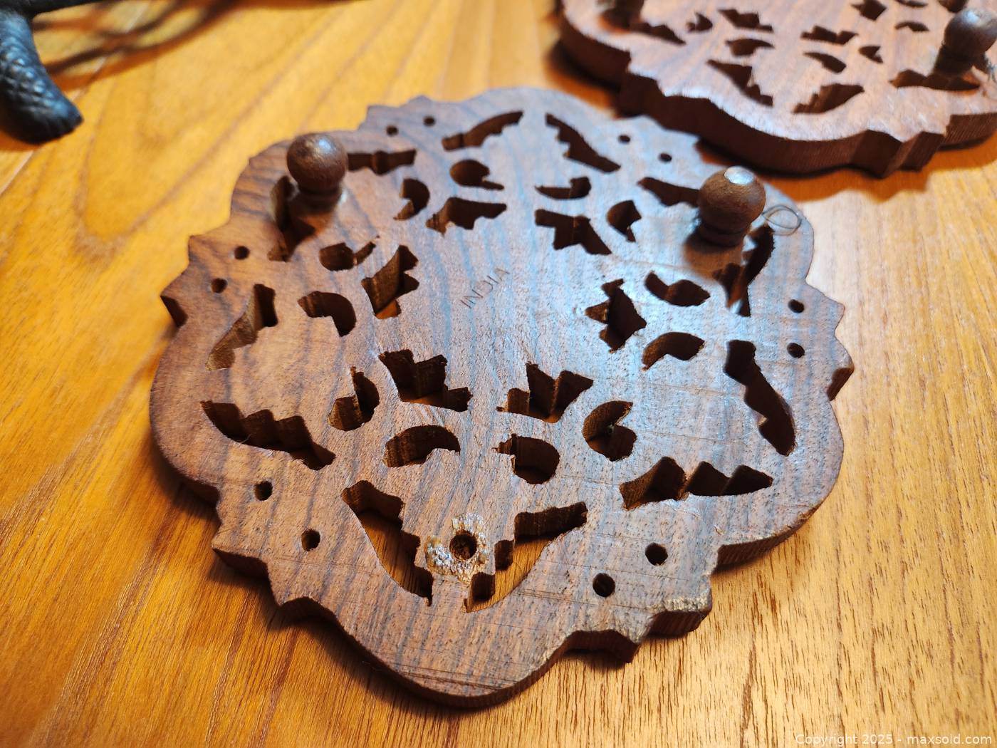 Carved wood and cast iron turtle trivets | Maxsold