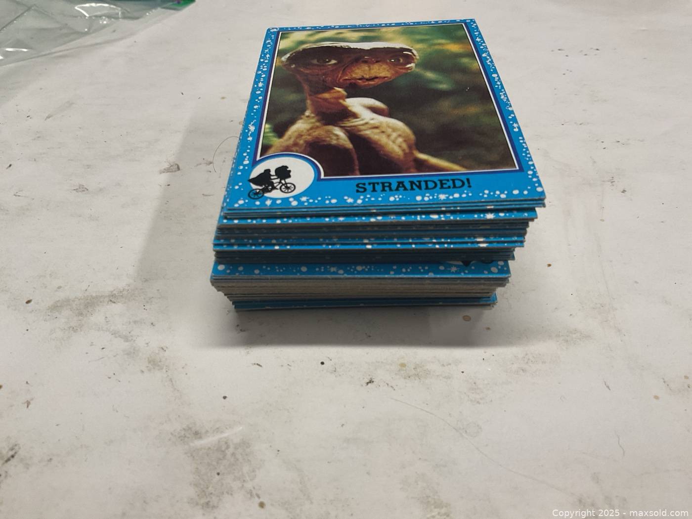 Topps E.T. The Extra-Terrestrial trading cards stack | Maxsold