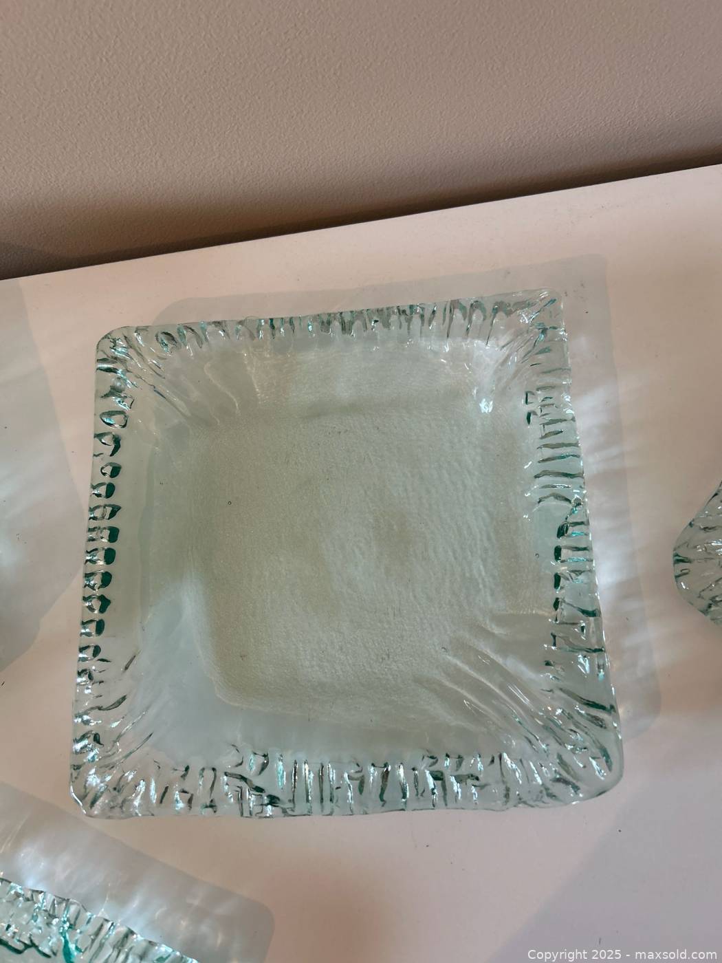 6 square slag glass salad plates | Maxsold