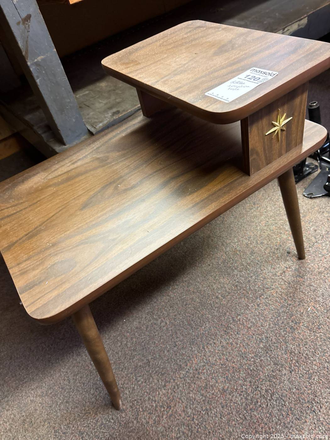 Mid-century tiered telephone side table | Maxsold
