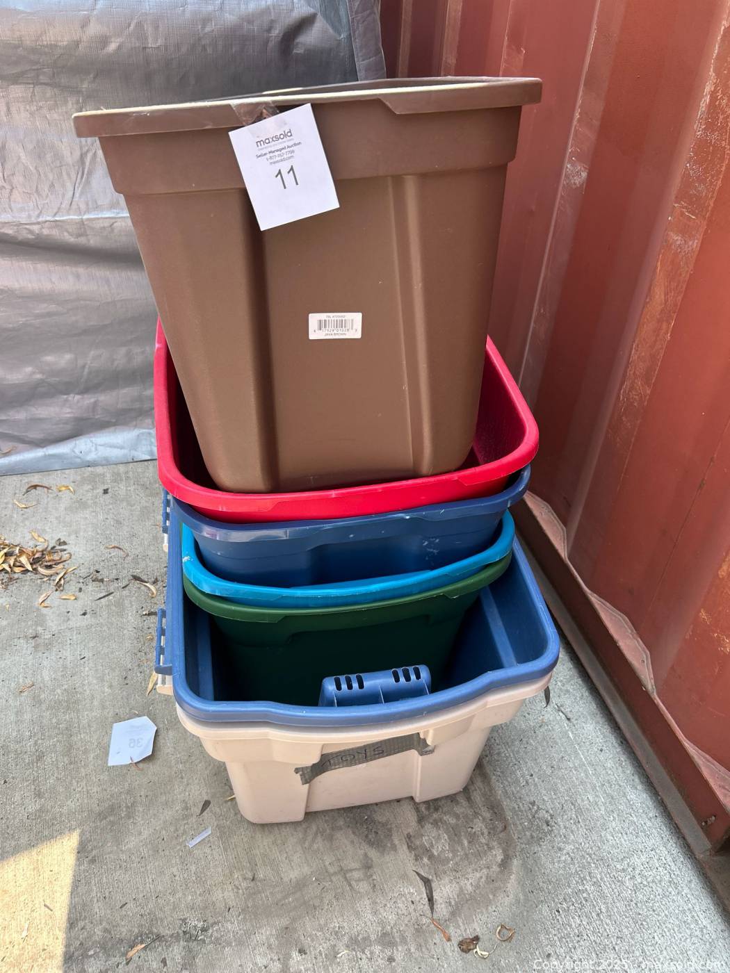 Assorted Coloured Plastic Storage Totes | Maxsold