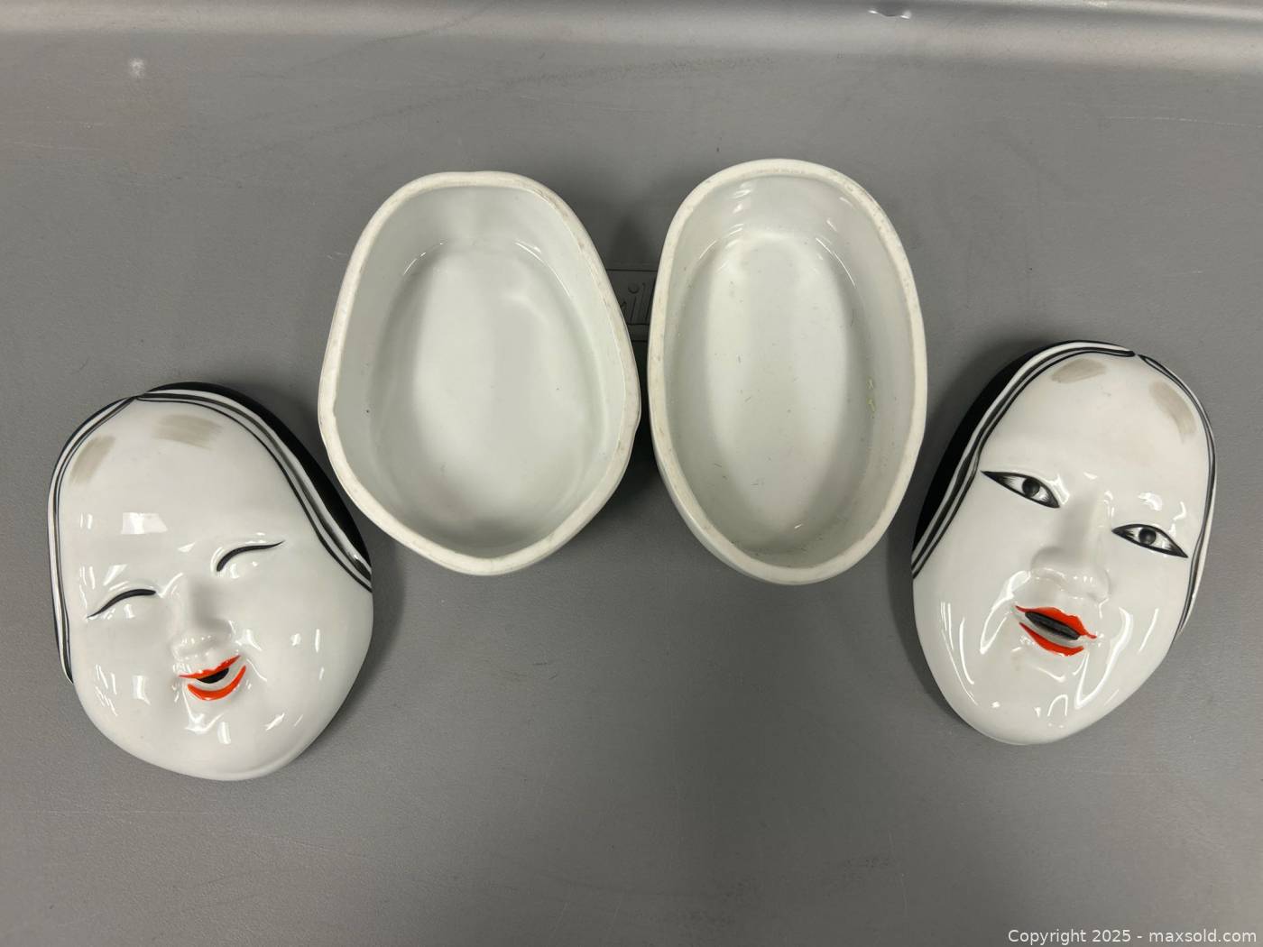 Pair Toscany Japanese Noh Mask Trinket Boxes | Maxsold