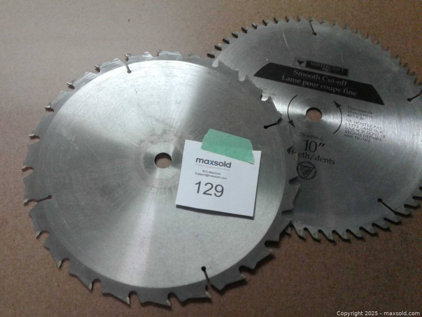 Two 10" carbide circular saw blades | Maxsold