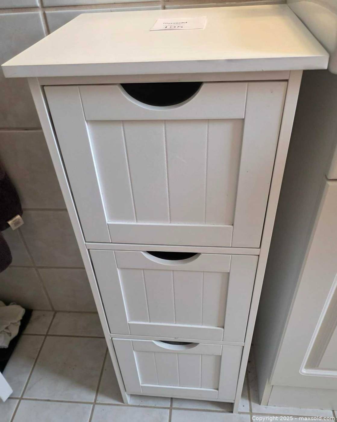 Small White 3-Drawer Cabinet | Maxsold