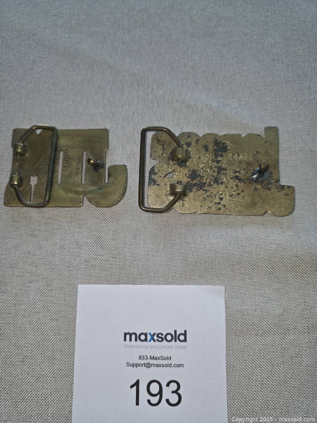 Vintage Jim and James Solid Brass Belt Buckles | Maxsold