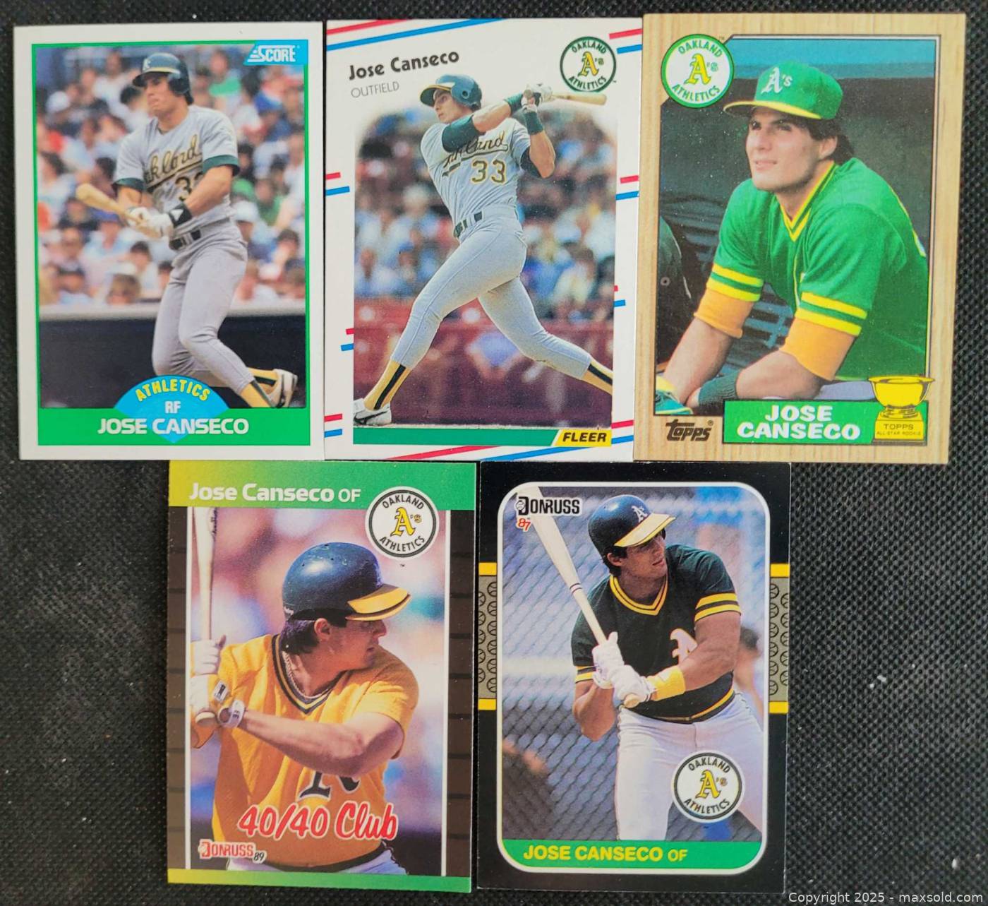 Five Jose Canseco baseball cards | Maxsold