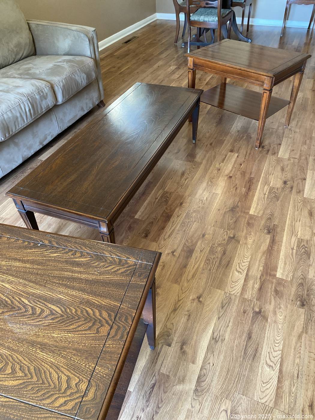 Solid wood coffee table and 2 end tables | Maxsold