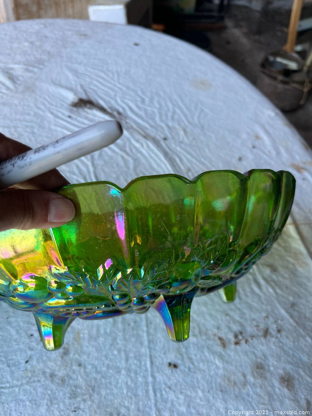 Iridescent Carnival Glass Bowl & Blue Candy Dish | Maxsold