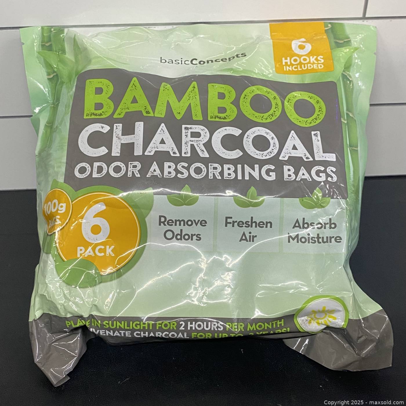 6-Pack 100g Bamboo Charcoal Odor Absorbing Bags | Maxsold