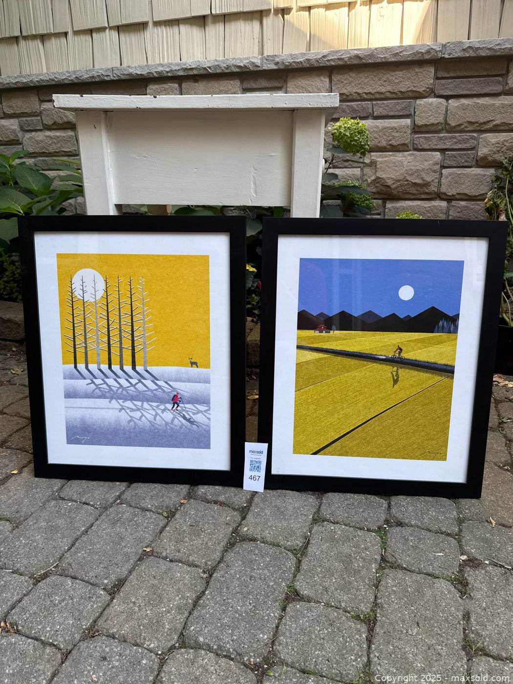 Pair of framed outdoor scene prints 23x19 in | Maxsold