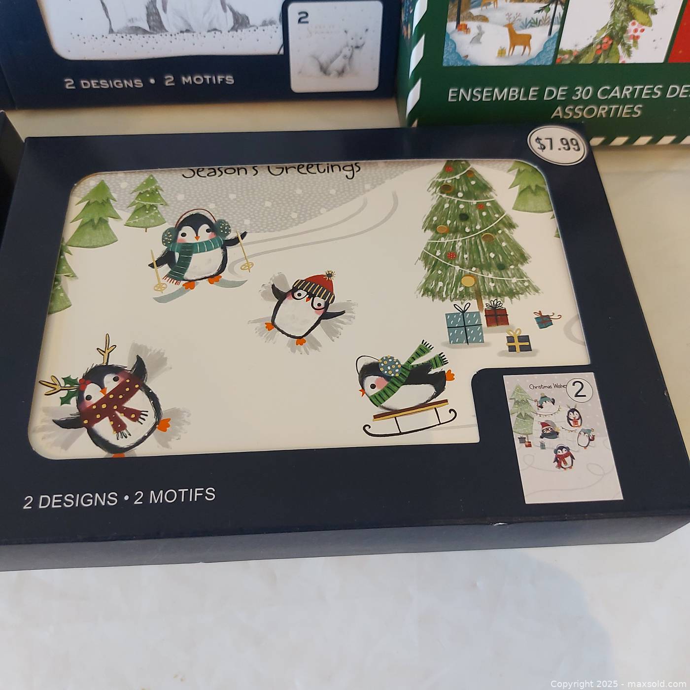Five sealed boxed Christmas card sets, 110 cards total | Maxsold