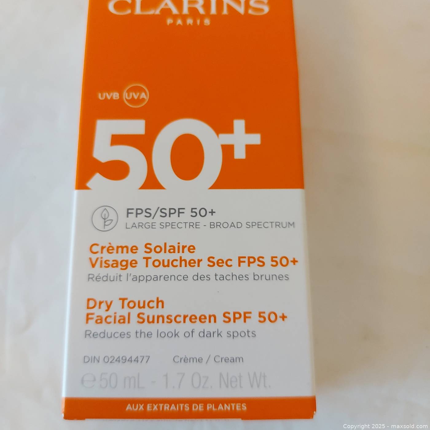 2x Clarins SPF 50+ Dry Touch Sunscreen 50ml | Maxsold