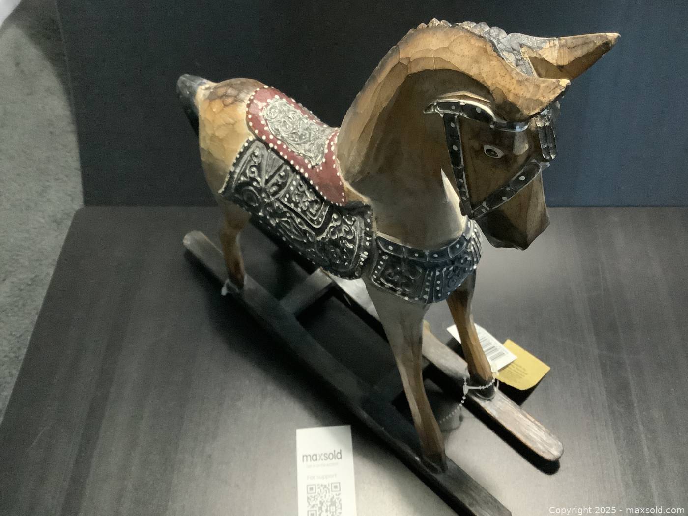 Hand-crafted Bali mini wooden rocking horse | Maxsold