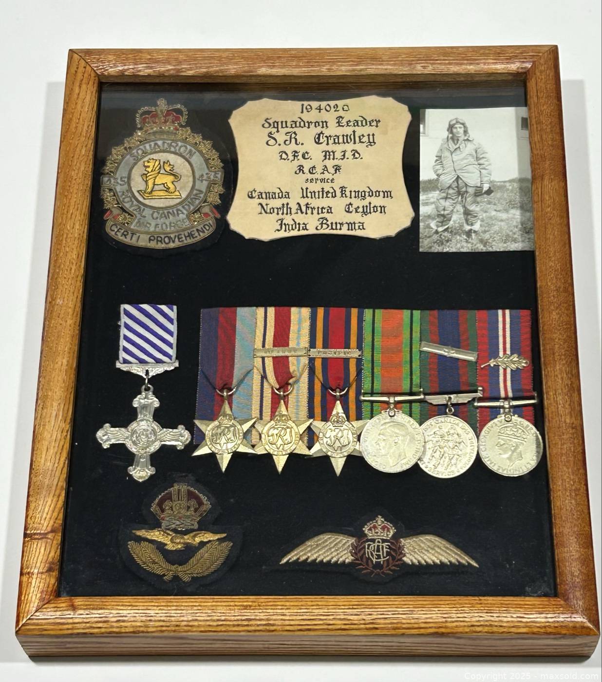 Framed WWII Medal Group With RCAF Badges | Maxsold